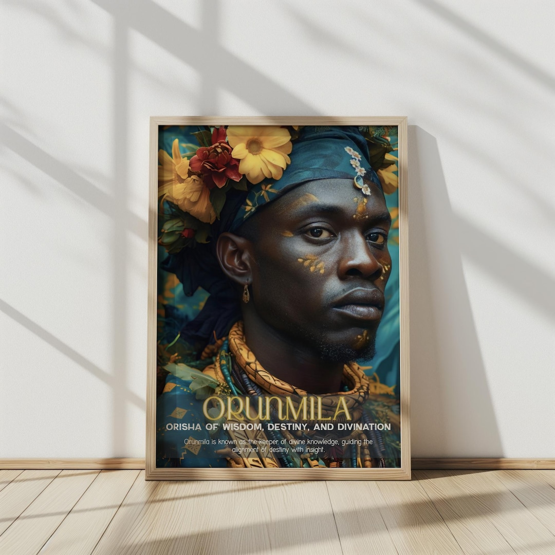Orunmila Wall Art, Yoruba Deity Art Print, Yoruba Orishas Deities ...