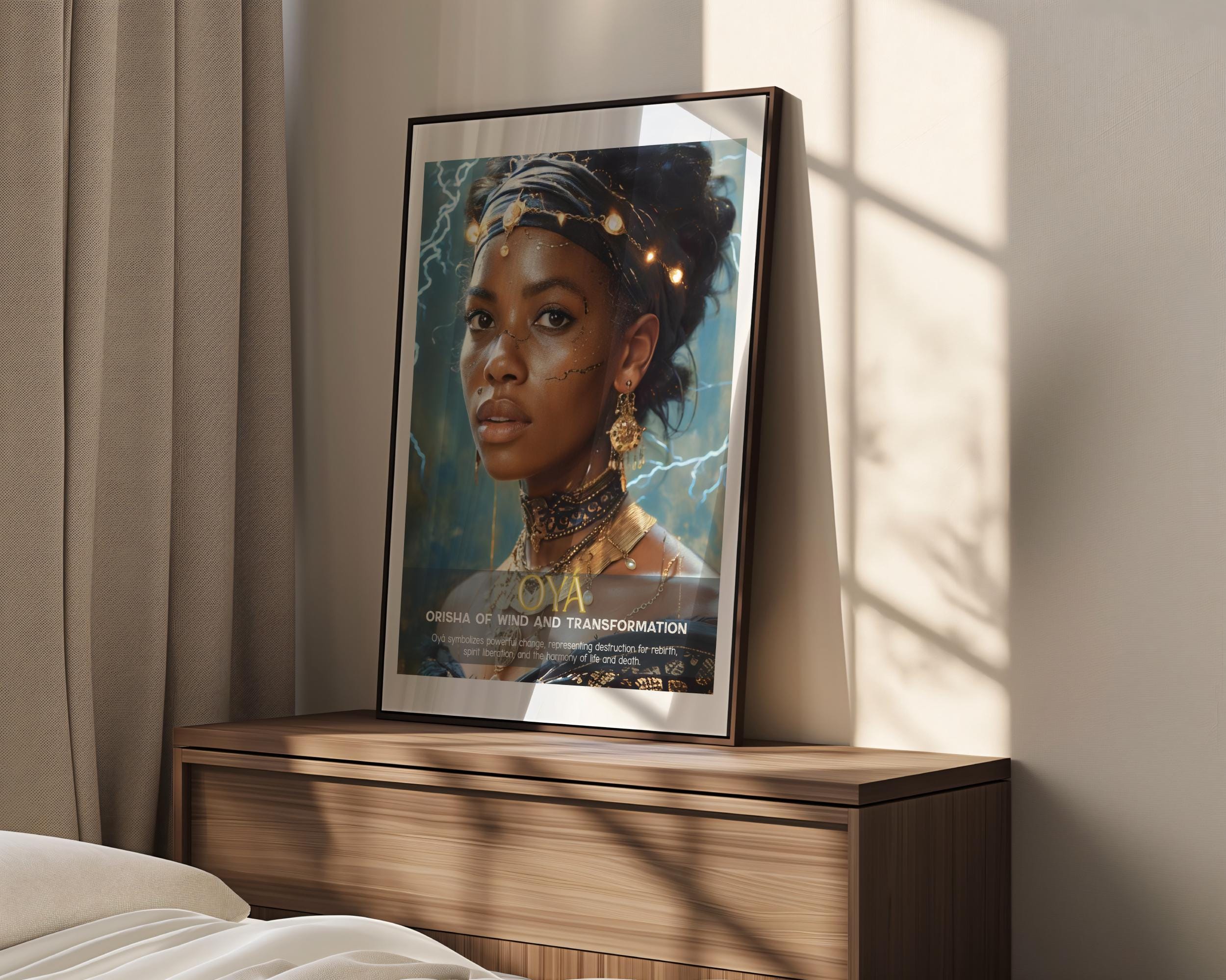 Oya Wall Art, Orisha Yoruba Poster Print, Yoruba Mythology, Divine ...