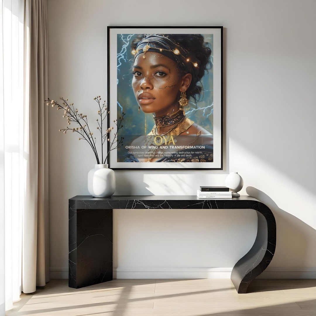 Oya Wall Art, Orisha Yoruba Poster Print, Yoruba Mythology, Divine ...