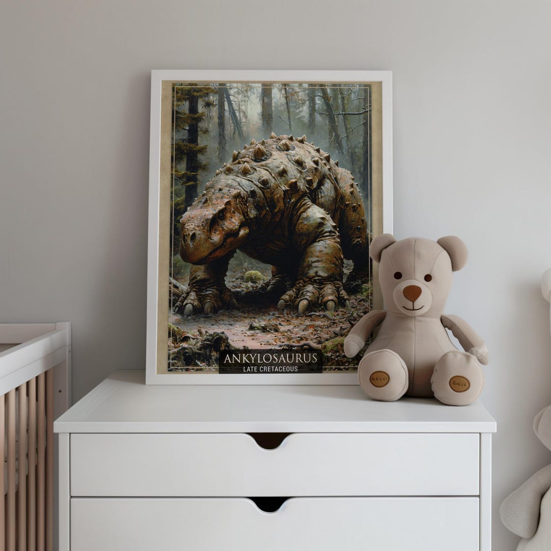 Ankylosaurus Dinosaur Poster, Kids Room Wall Art, Prehistoric Art Decor ...