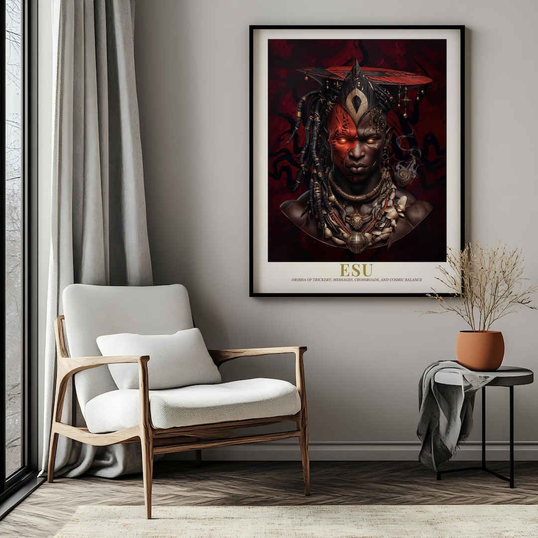 Esu Orisha Digital Art Print, Yoruba Orisha Spirituality Poster ...