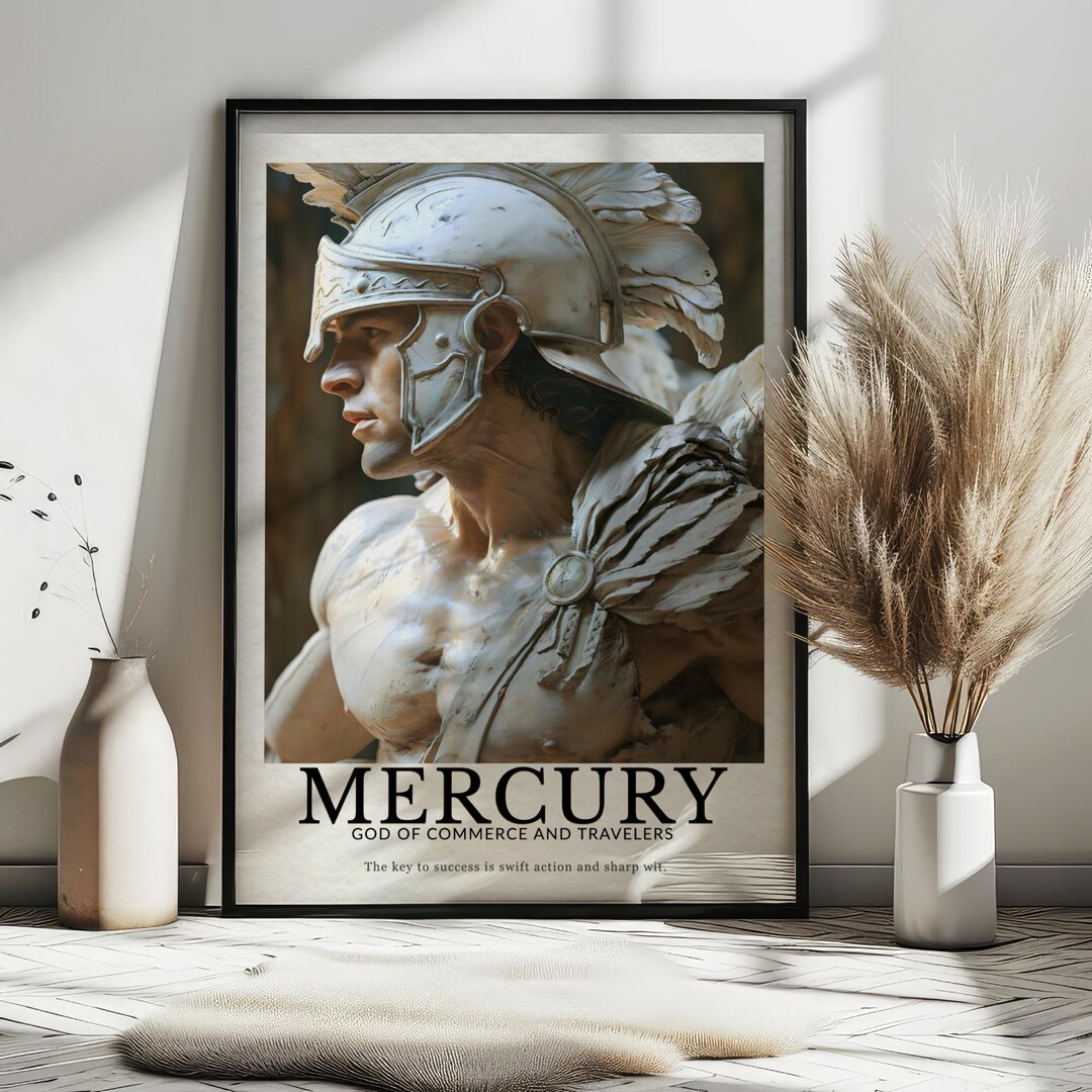 Mercury Roman God Wall Art, Ancient Roman Deity Poster, Motivational ...