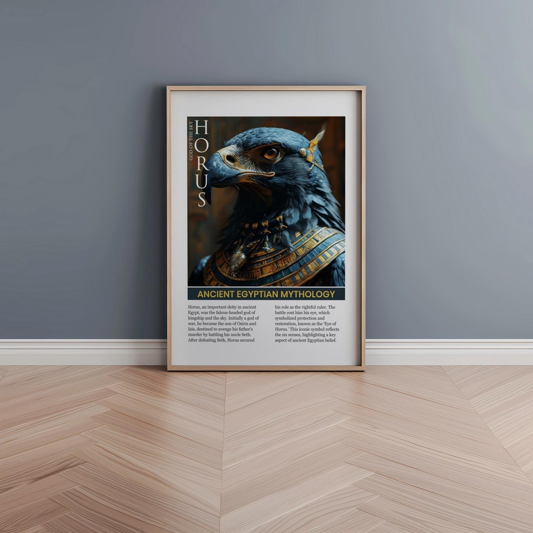 Horus Egyptian God Poster, Ancient Egyptian Mythology Wall Art ...