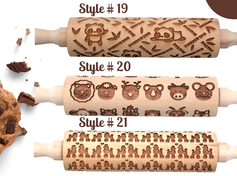 Embossing Rolling Pins Laser Engraved and Embossed Rolling Pin, Dough ...