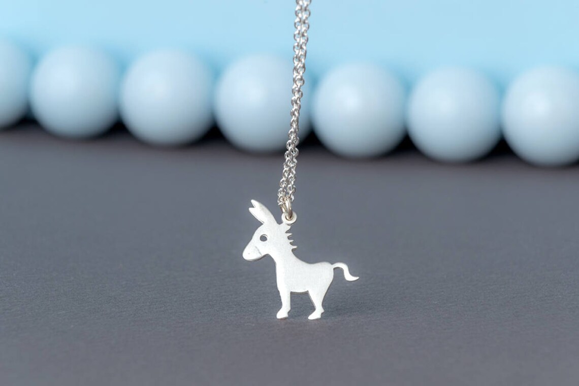 Solid Gold Donkey Necklace Farm Animal Pendant 14k 9k 18k | Etsy