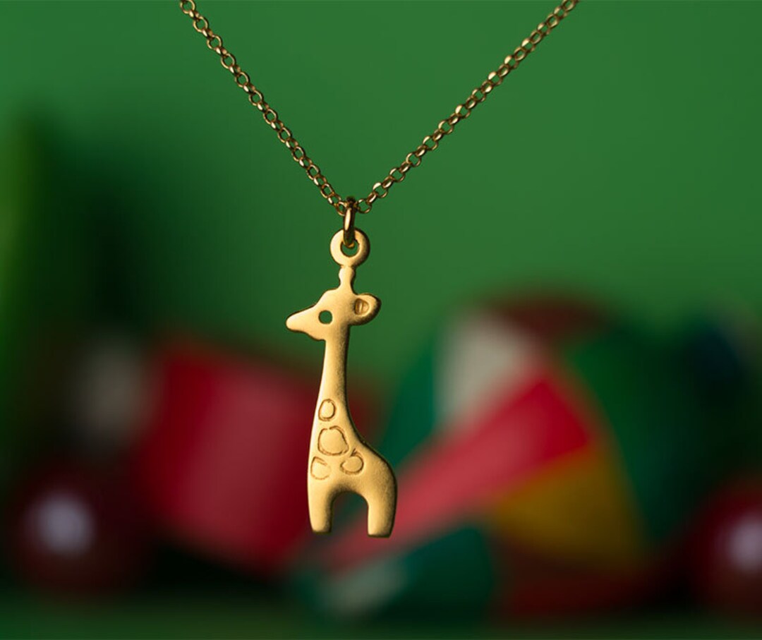 Giraffe Necklace / Giraffe Charm / Sterling Silver Animal Jewelry ...