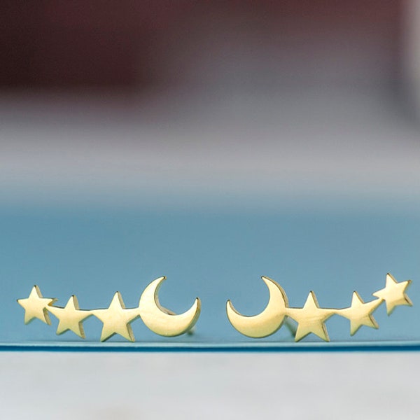 Moon Earrings - Etsy