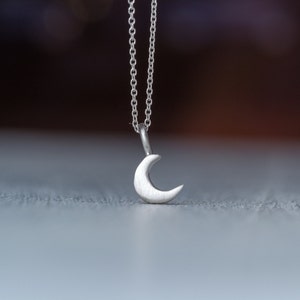 Solid Gold Extra Tiny Moon Necklace / Crescent Moon Necklace 14k ...