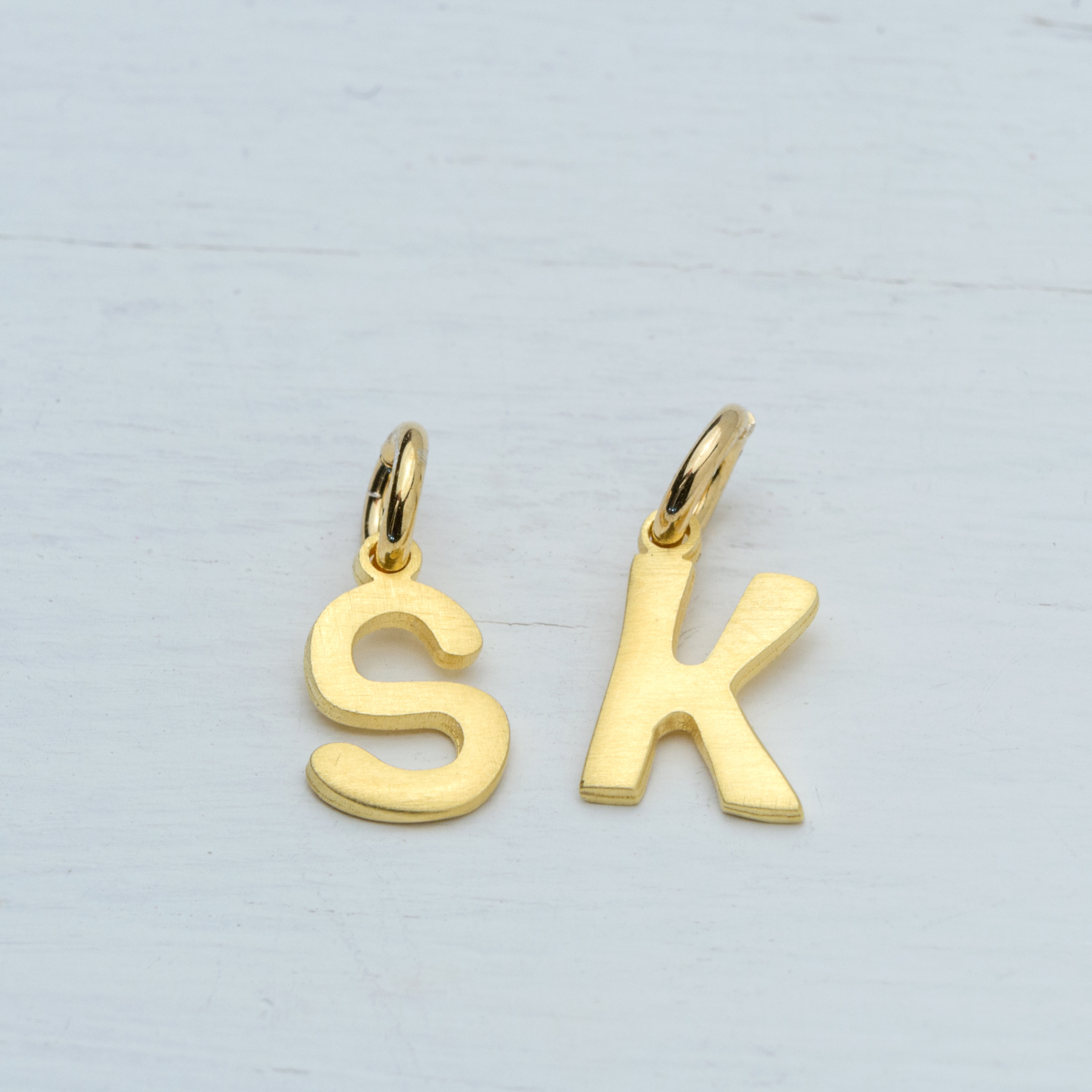 Solid Gold Initial Necklace Personalized Tiny Initial Charm | Etsy