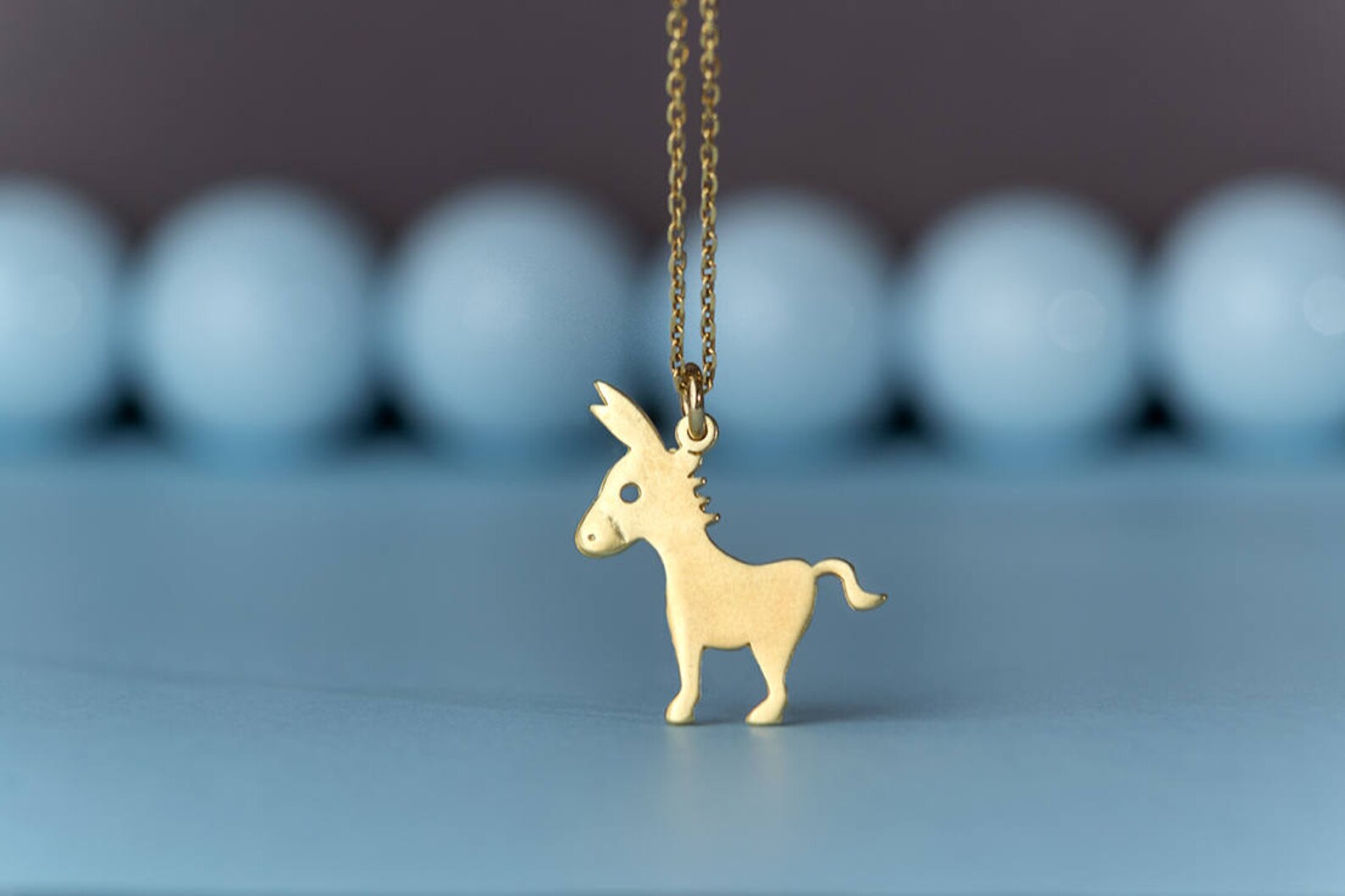 Solid Gold Donkey Necklace Farm Animal Pendant 14k 9k 18k | Etsy