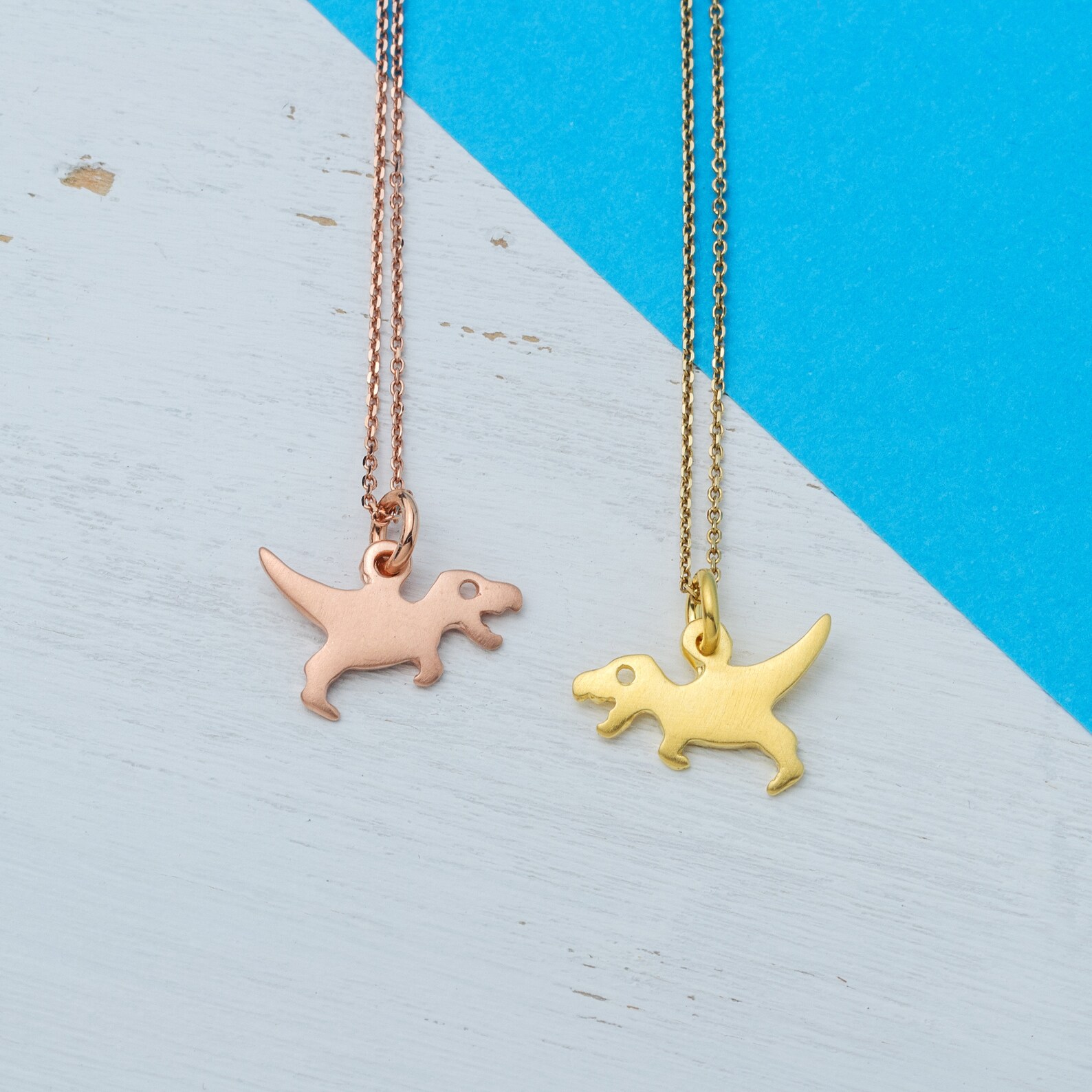 Solid Gold T Rex Necklace / Tyrannosaurus 14k Solid Pendant / Cute ...