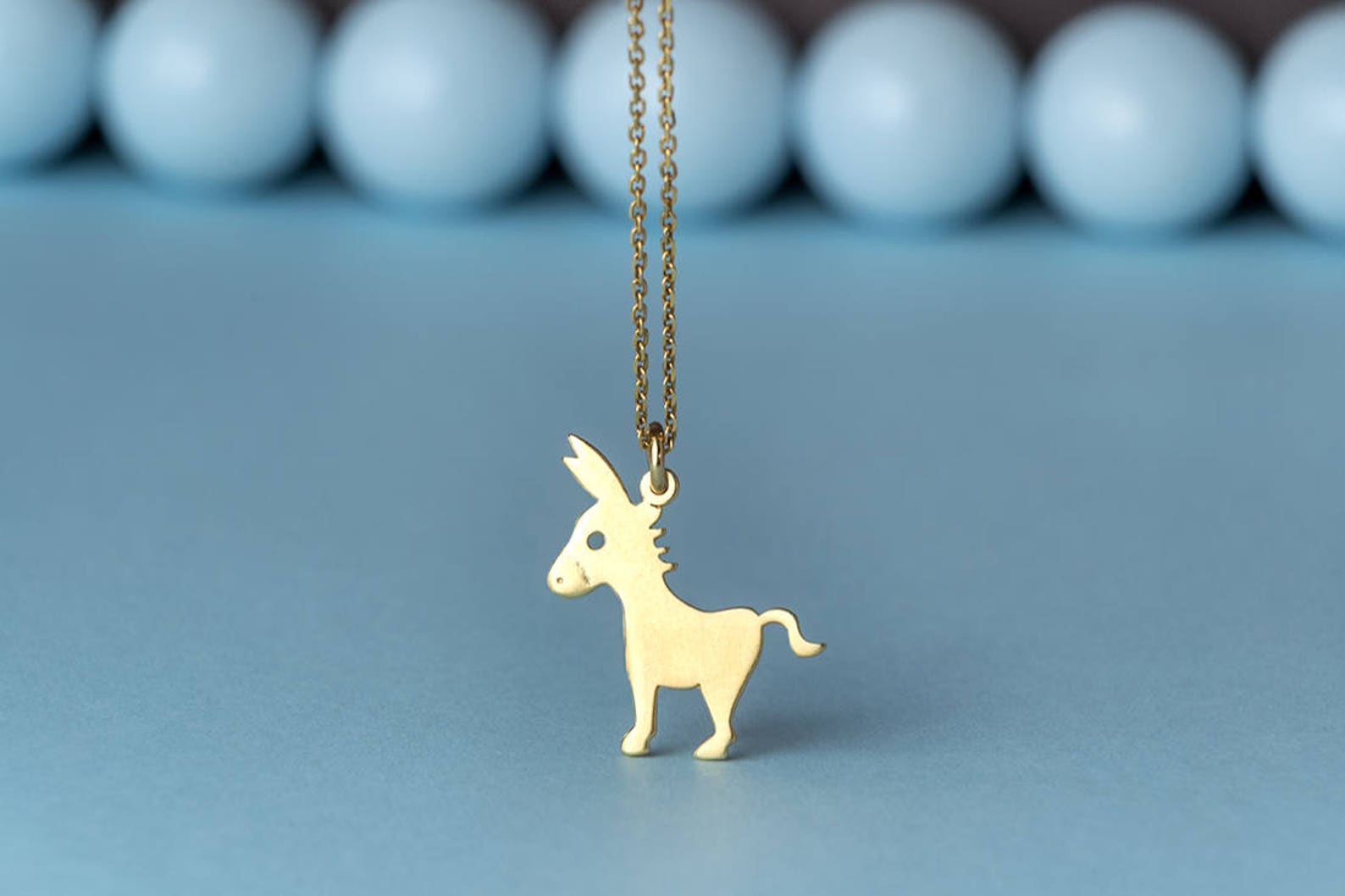 Solid Gold Donkey Necklace Farm Animal Pendant 14k 9k 18k | Etsy