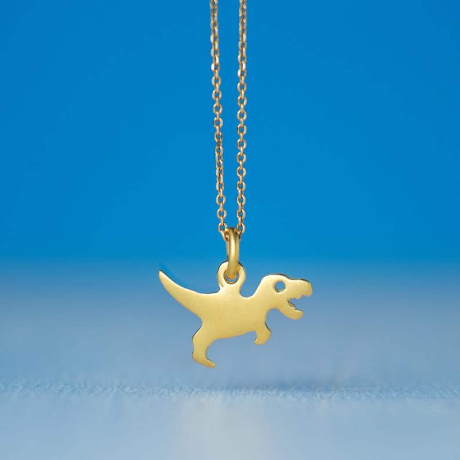 Solid Gold T Rex Necklace / Tyrannosaurus 14k Solid Pendant / - Etsy