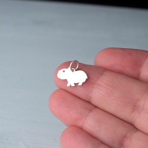 Capybara Necklace in Sterling Silver / Rodent Pendant / Cute Animal ...