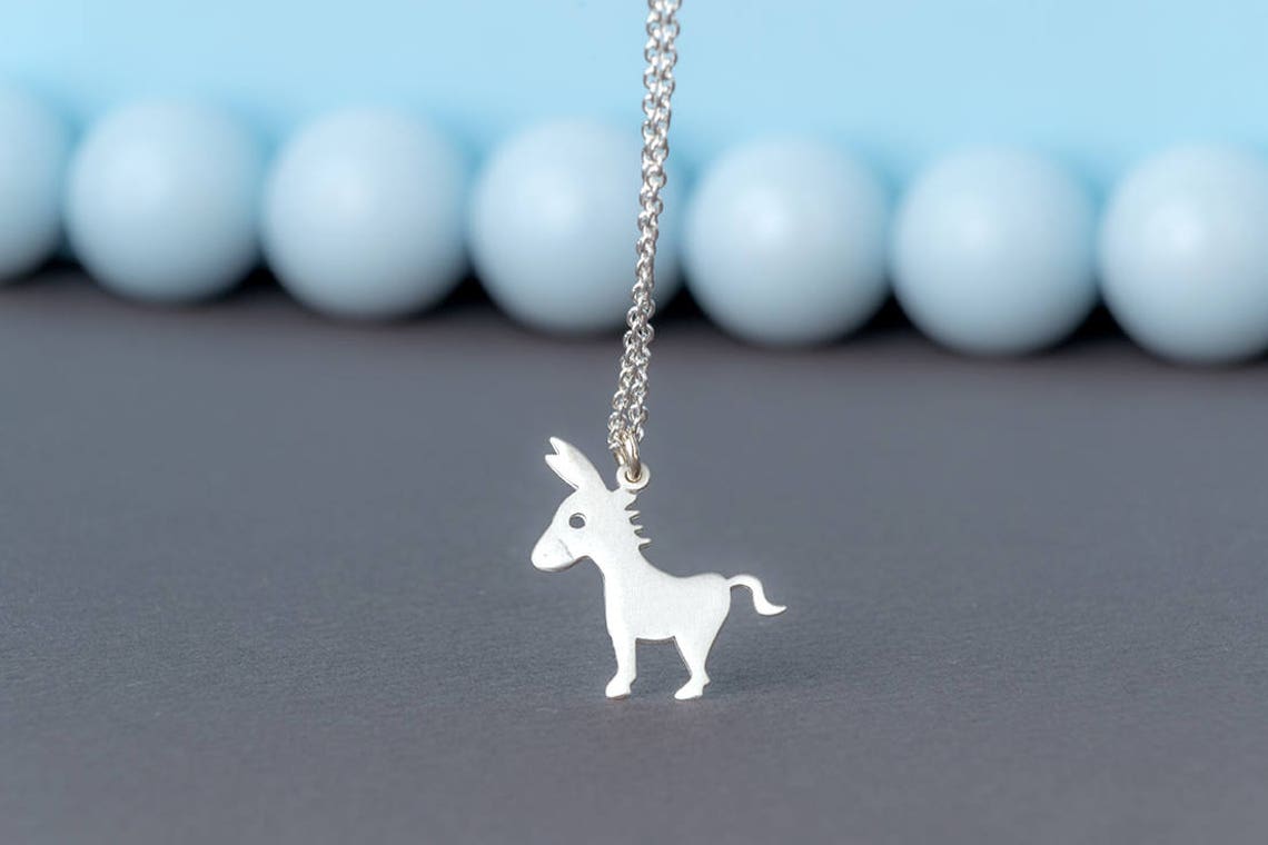 Sterling Silver Donkey Necklace / Cute Mule Pendant / Fun Gift | Etsy