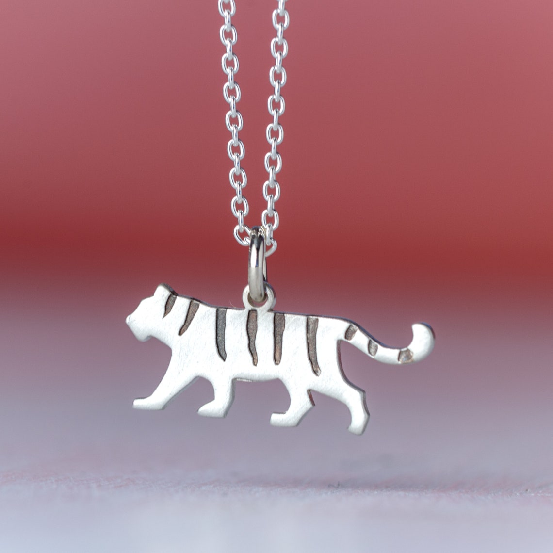 Sterling Silver Tiger Necklace / Animal Jewelry / Unisex Pendant / 295A ...