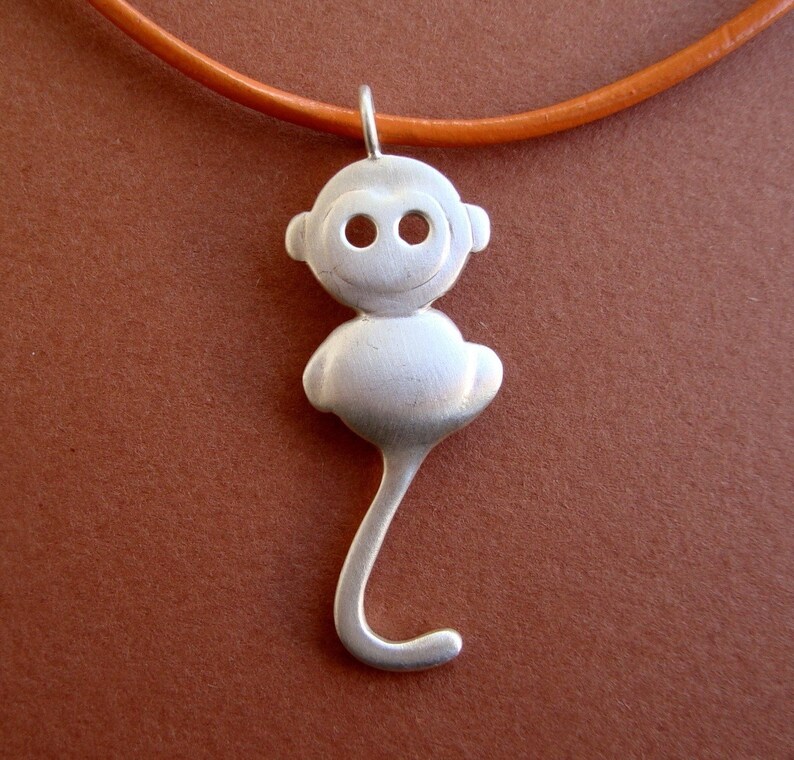 Monkey Necklace Sterling Silver / Monkey Pendant for Girls - Etsy