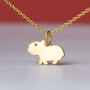 Capybara Necklace in Sterling Silver / Rodent Pendant / Cute Animal ...