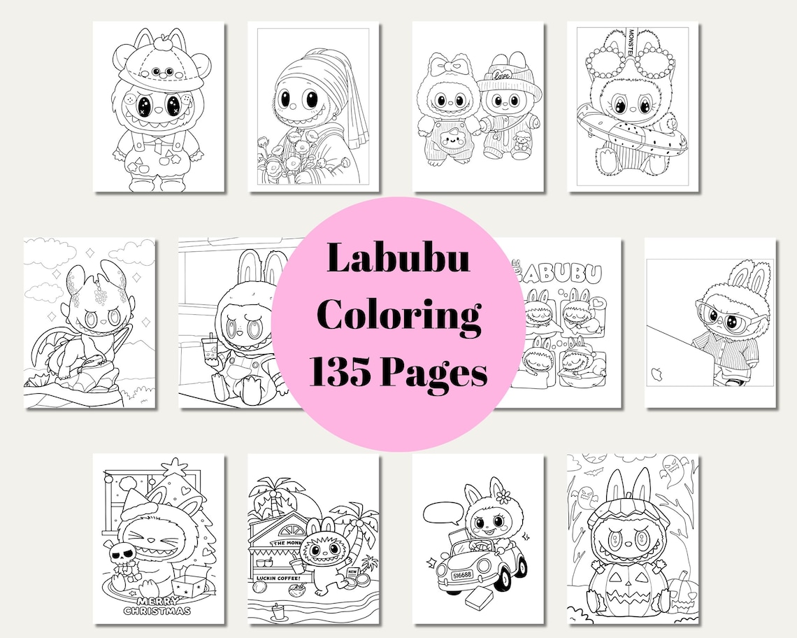 Unique Printable Labubu Coloring Sheets (PDF Download), Labubu Coloring ...