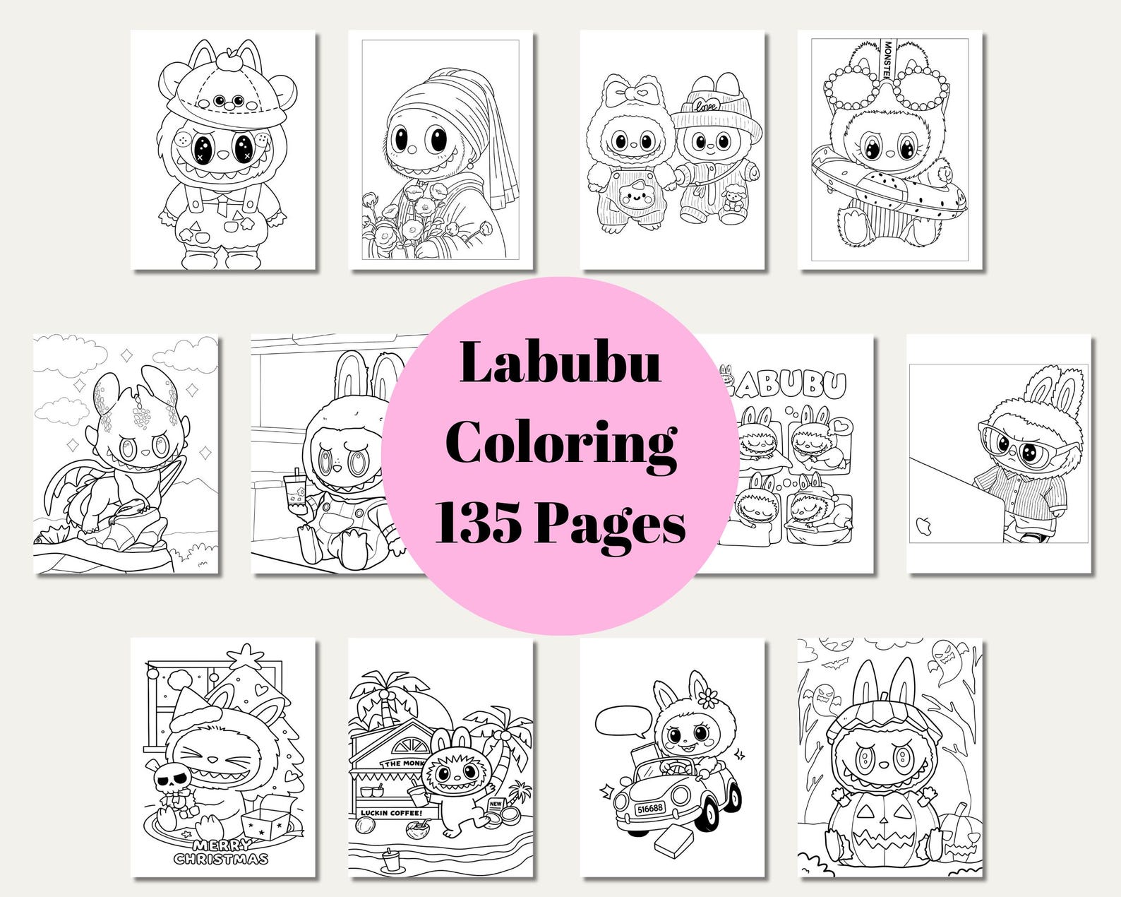 Unique Printable Labubu Coloring Sheets (PDF Download), Labubu Coloring ...