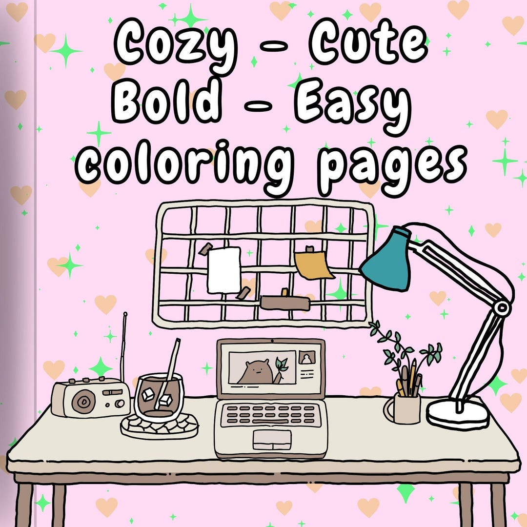 Cozy-cute Girl Coloring Pages,relaxation Coloring Page,adult Coloring ...