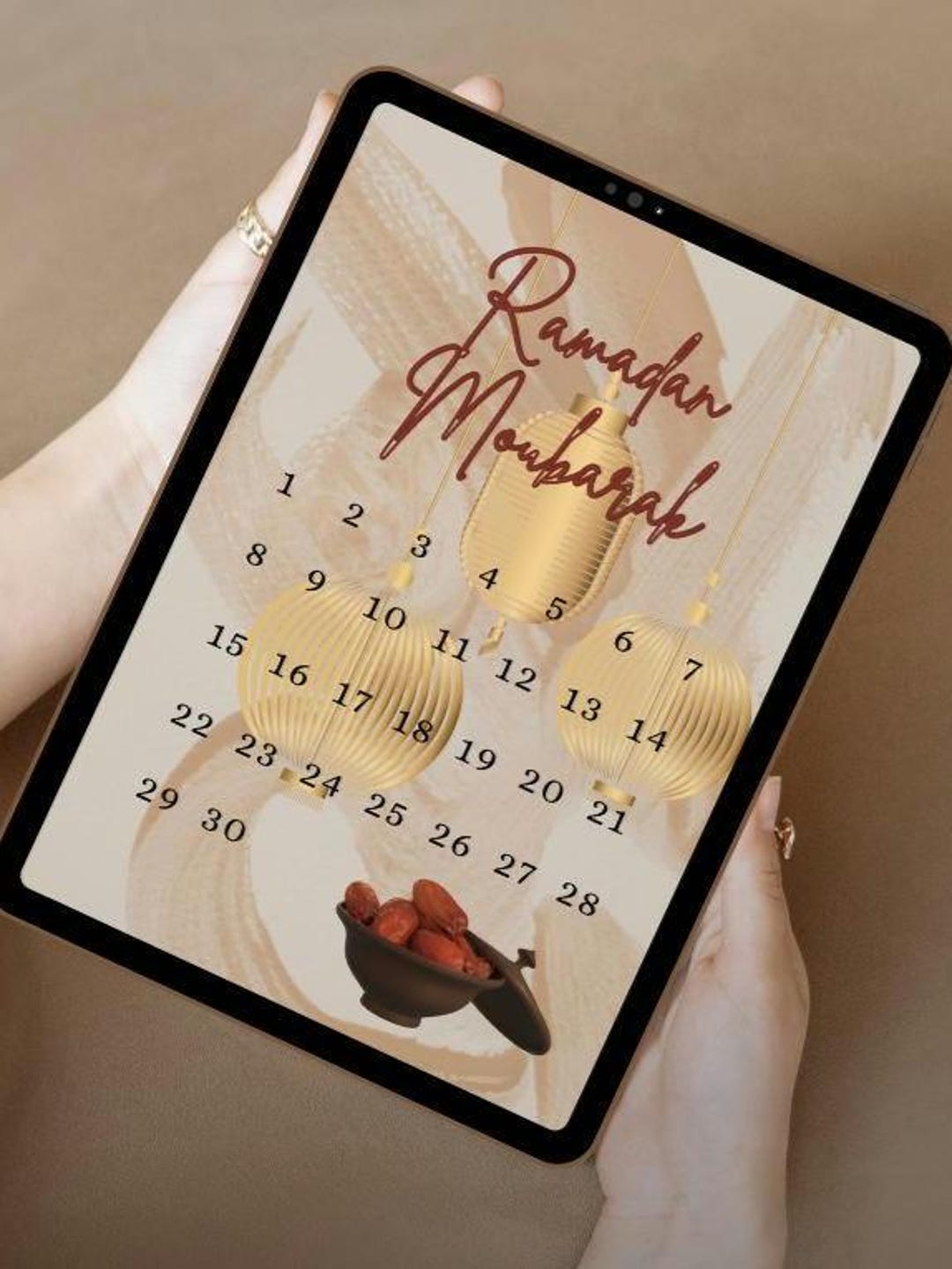 Ramadan Mubarak Calendar Stylish A4 Poster to Print for the Holy Month ...
