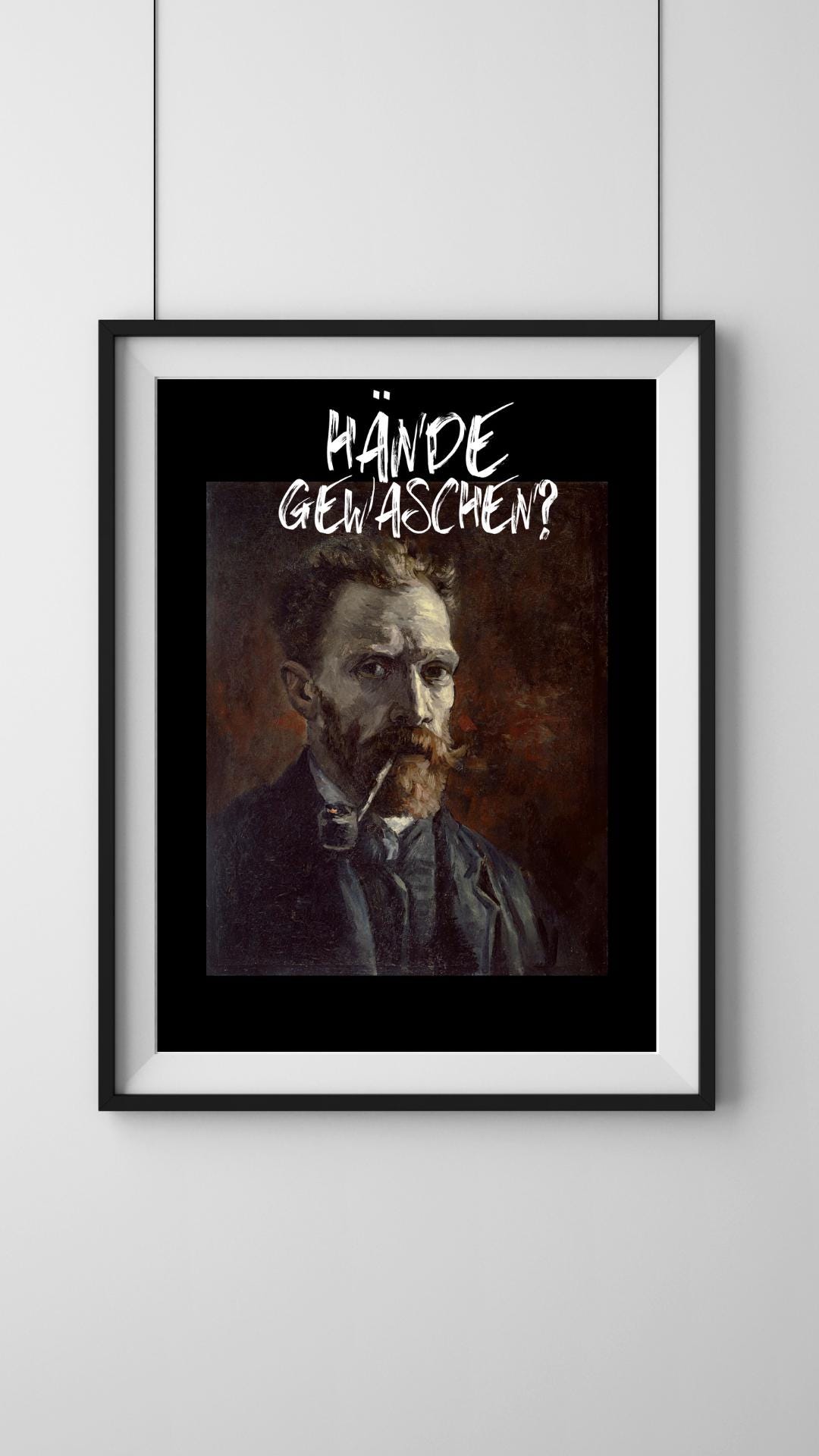 Funny Toilet Poster Van Gogh Portrait Hands Washed Bathroom Decoration ...