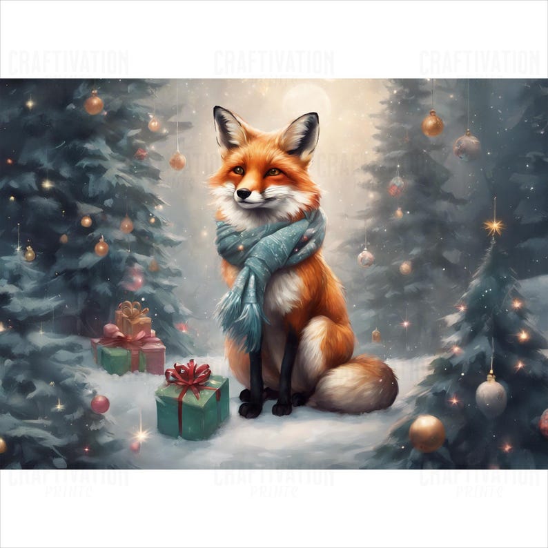 Personalized Fox Christmas Cards: Wildlife-inspired Art With Optional ...