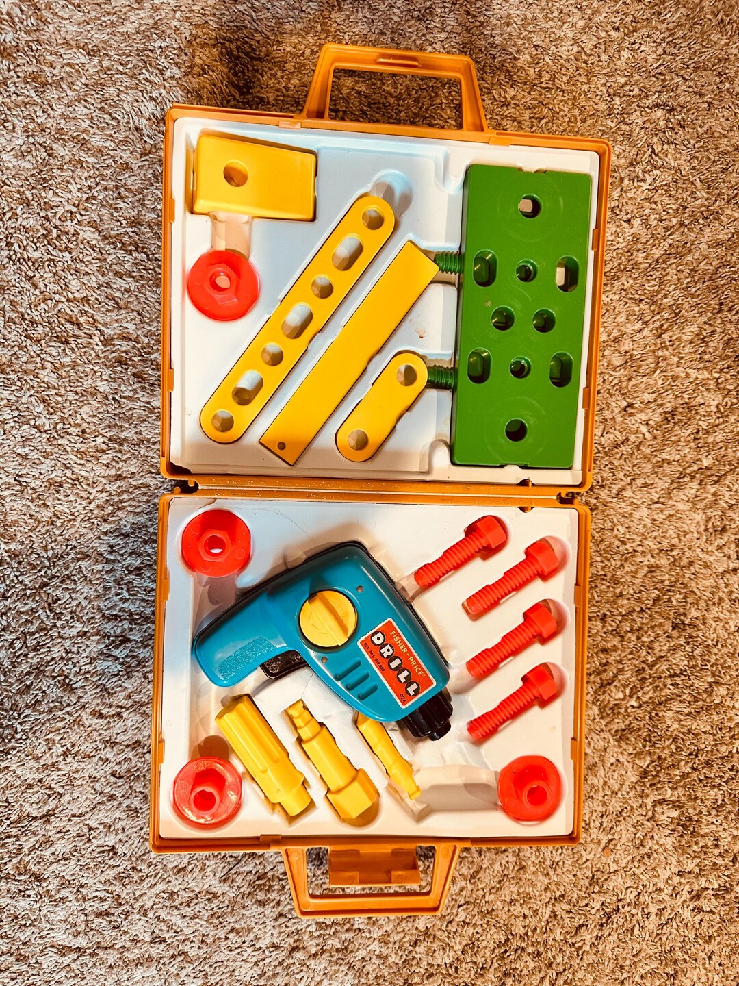 Vintage 1977 Fisher Price Tool Kit Kids Play Set Wind up Drill 924 - Etsy