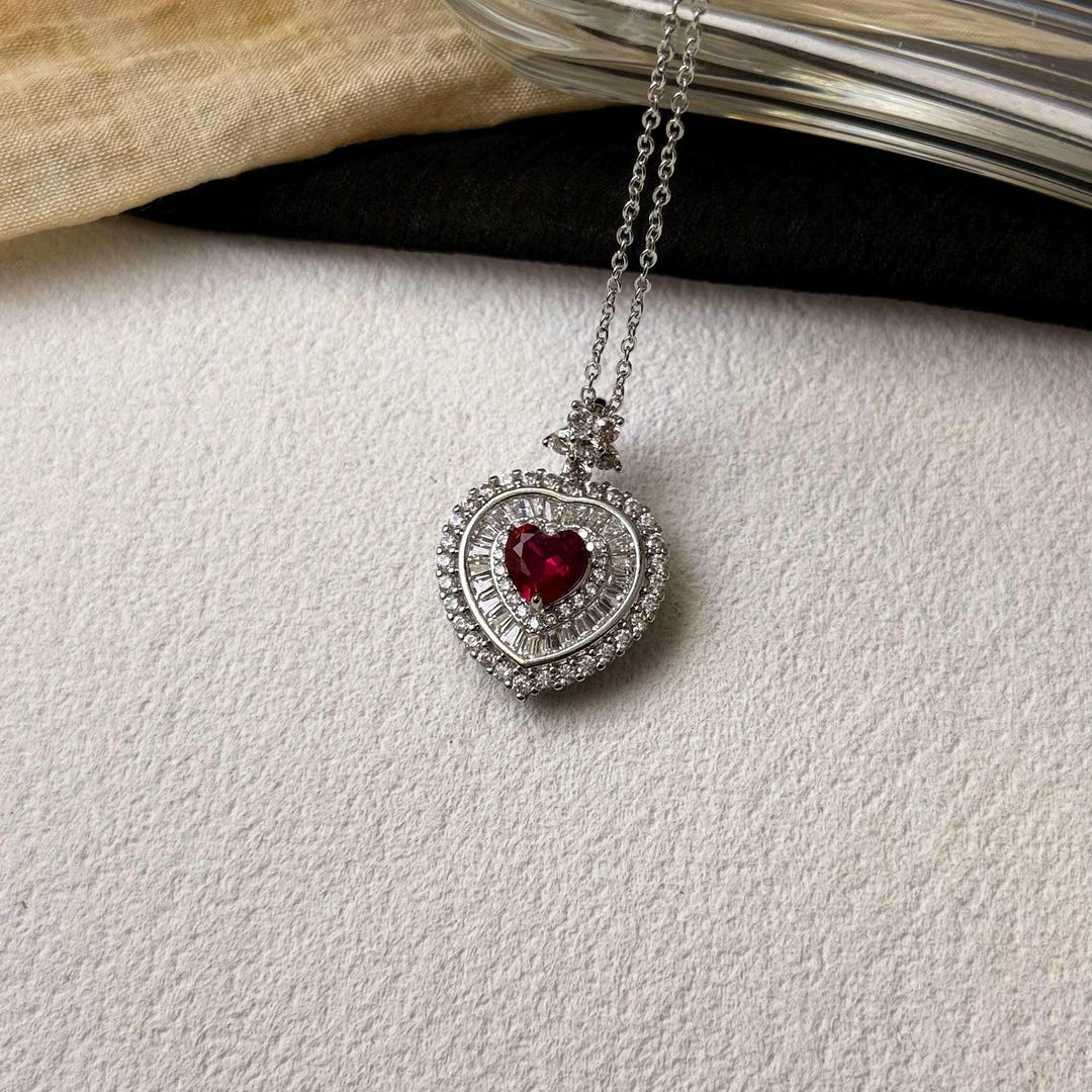 Sterling Silver Ruby Pendant Necklace | Natural Red Gemstone Jewelry ...