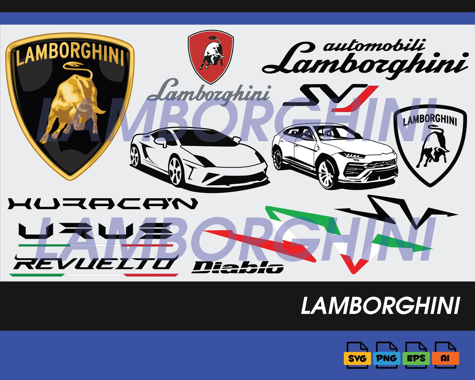 LAMBORGHINI SVG PNG Files - Etsy