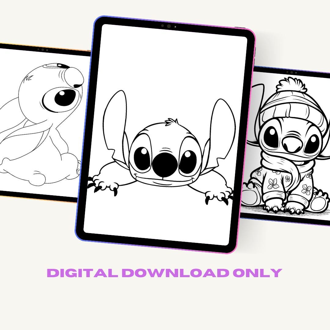 Cute Stitch Coloring Pages, Coloring Books, Kids Pages, Digital ...