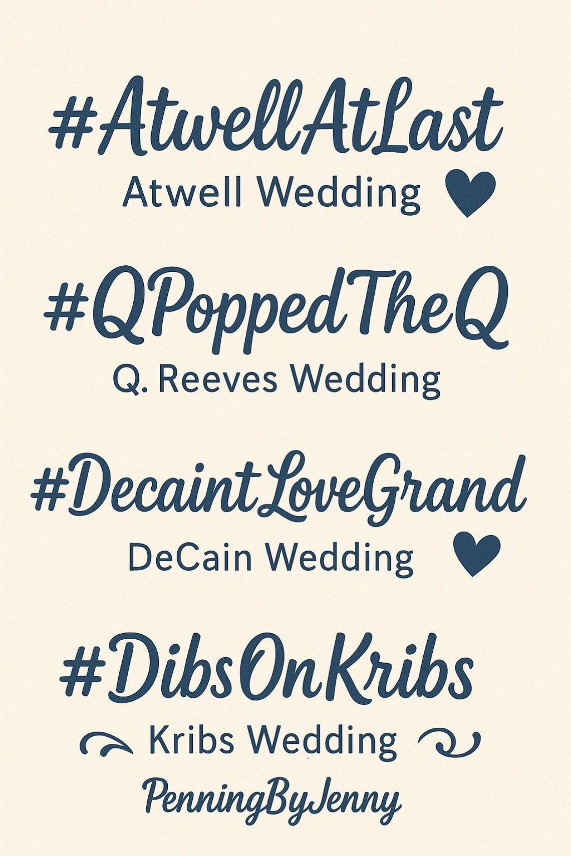 Personalized Wedding Hashtag Ideas | Custom Social Media Tag - Etsy