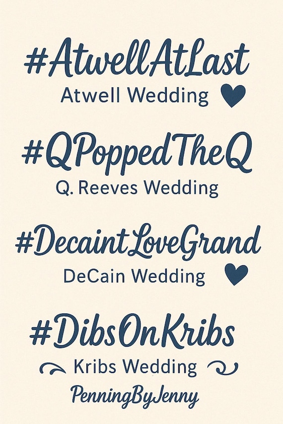 Indian wedding hashtags with names generator | Beachweddingtips.com