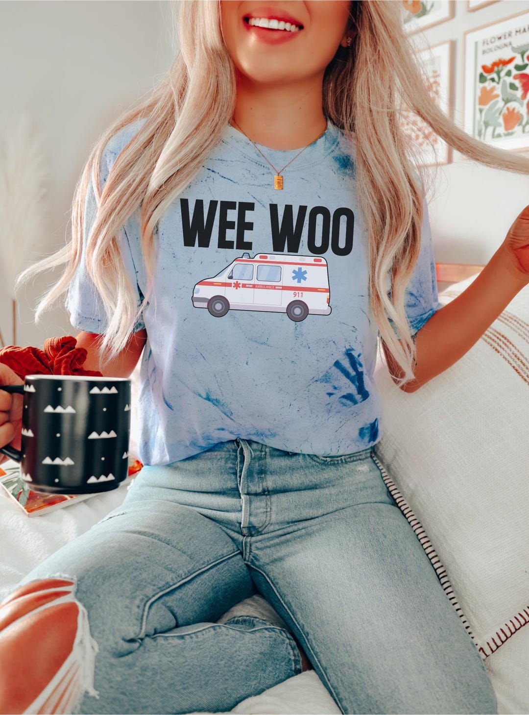 Wee Woo Ambulance Shirt - Funny EMT & Paramedic Tee, First Responder ...