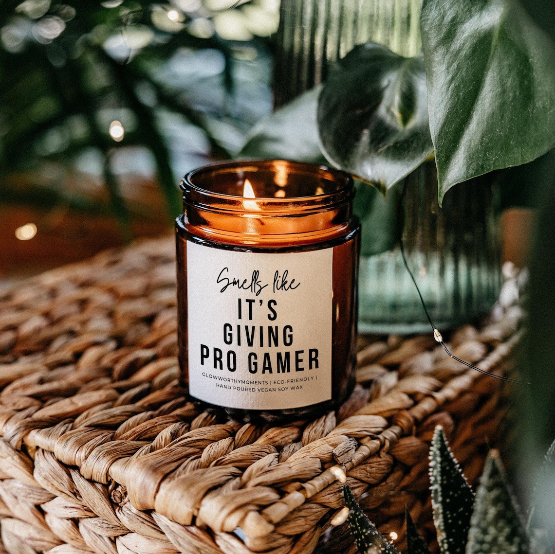 Funny Gamer Pro Soy Wax Candle, Aesthetic Cozy Gaming Setup Office Desk ...