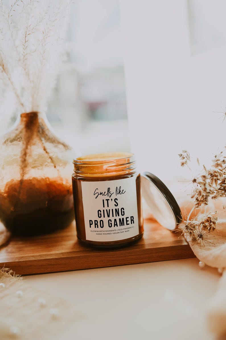 Funny Gamer Pro Soy Wax Candle, Aesthetic Cozy Gaming Setup Office Desk ...