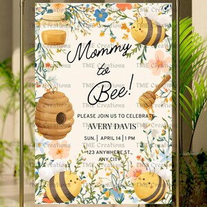 Wildflower Baby Shower Easel Sign, Bee Theme Welcome Sign, Editable ...