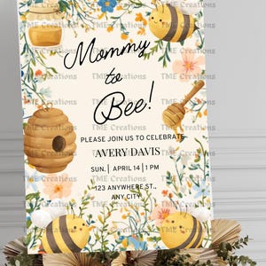 Wildflower Baby Shower Easel Sign, Bee Theme Welcome Sign, Editable ...
