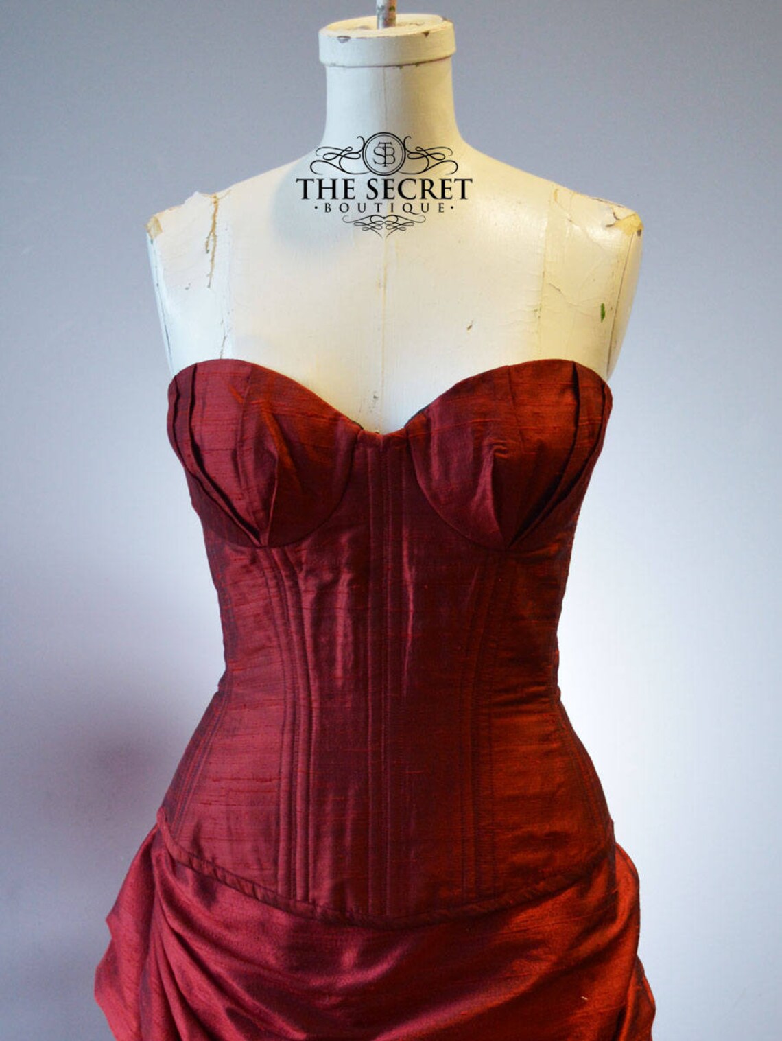 Gothic Wedding Gown/red Bustle Gown/valentines Day Wedding | Etsy