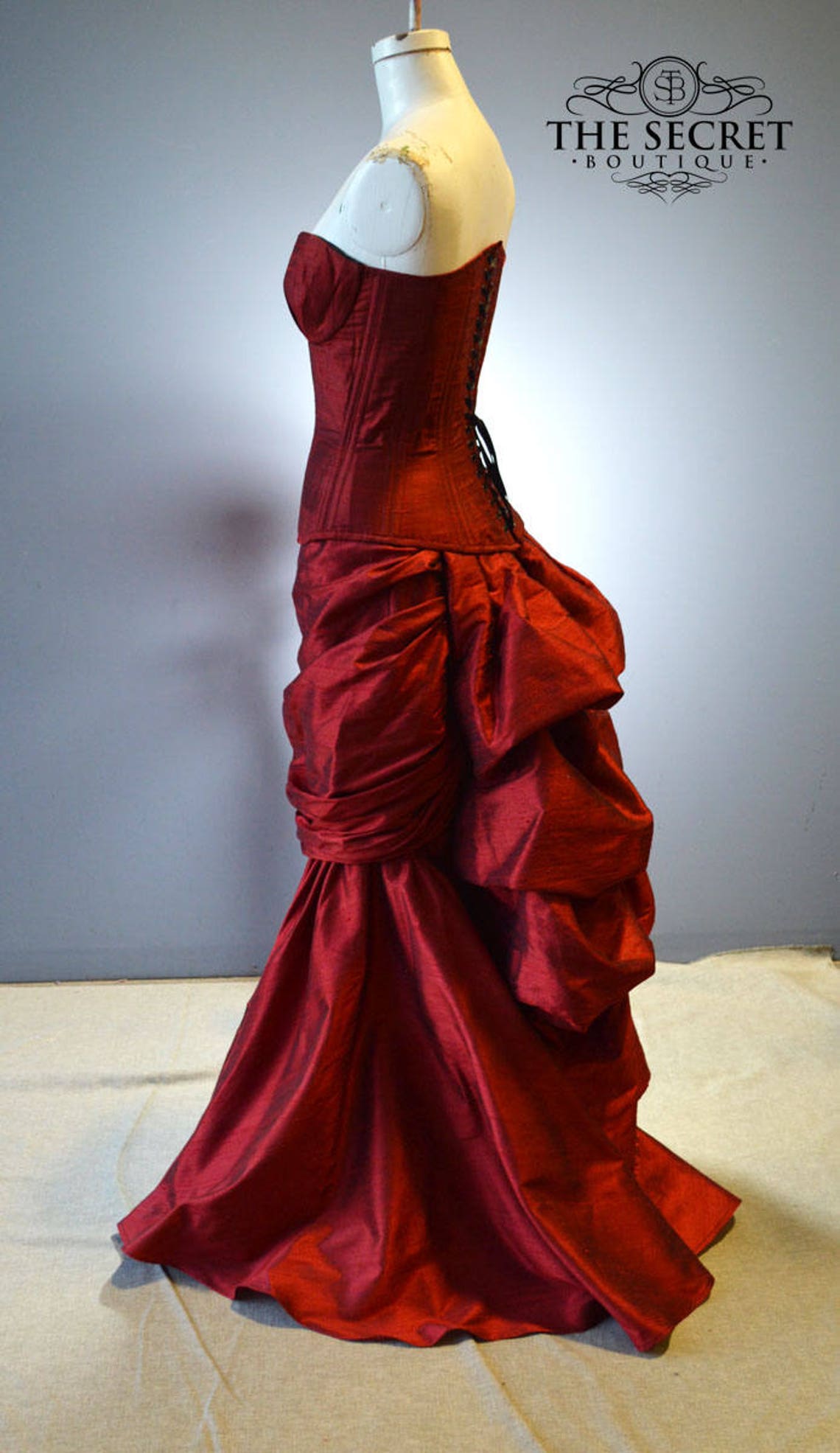 Gothic Wedding Gown/red Bustle Gown/valentines Day Wedding | Etsy