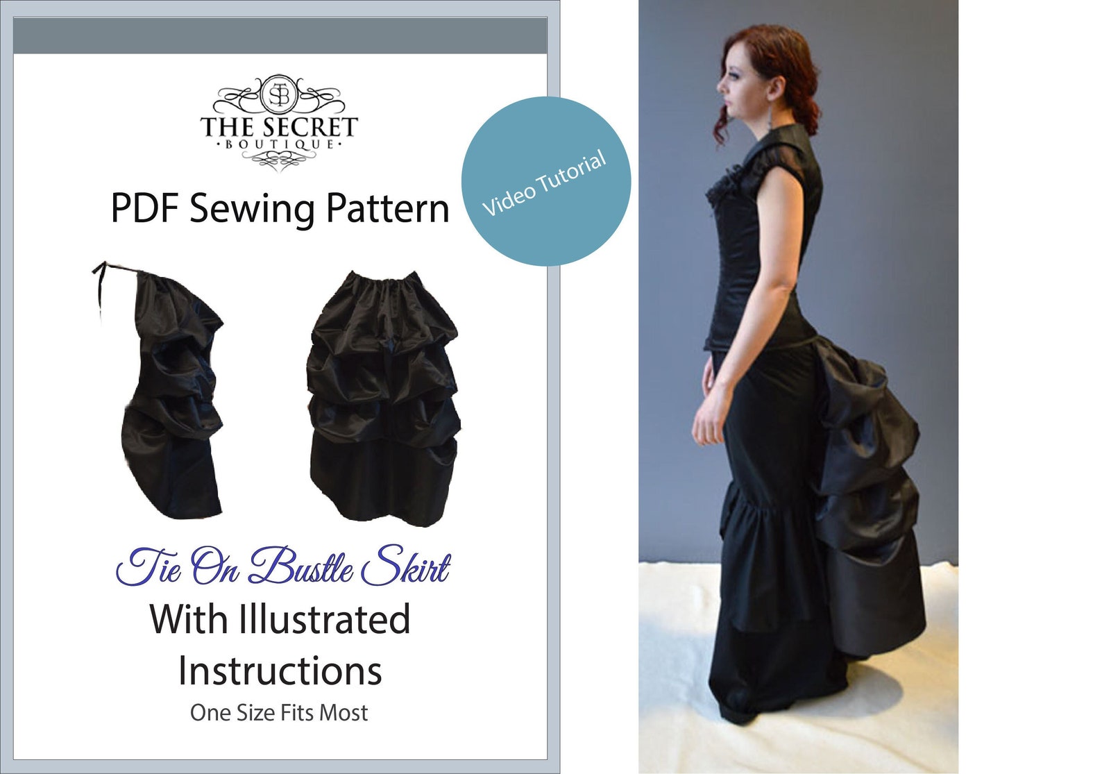 PDF Sewing Pattern How to Make a Steampunk Bustle Overskirt Gothic ...