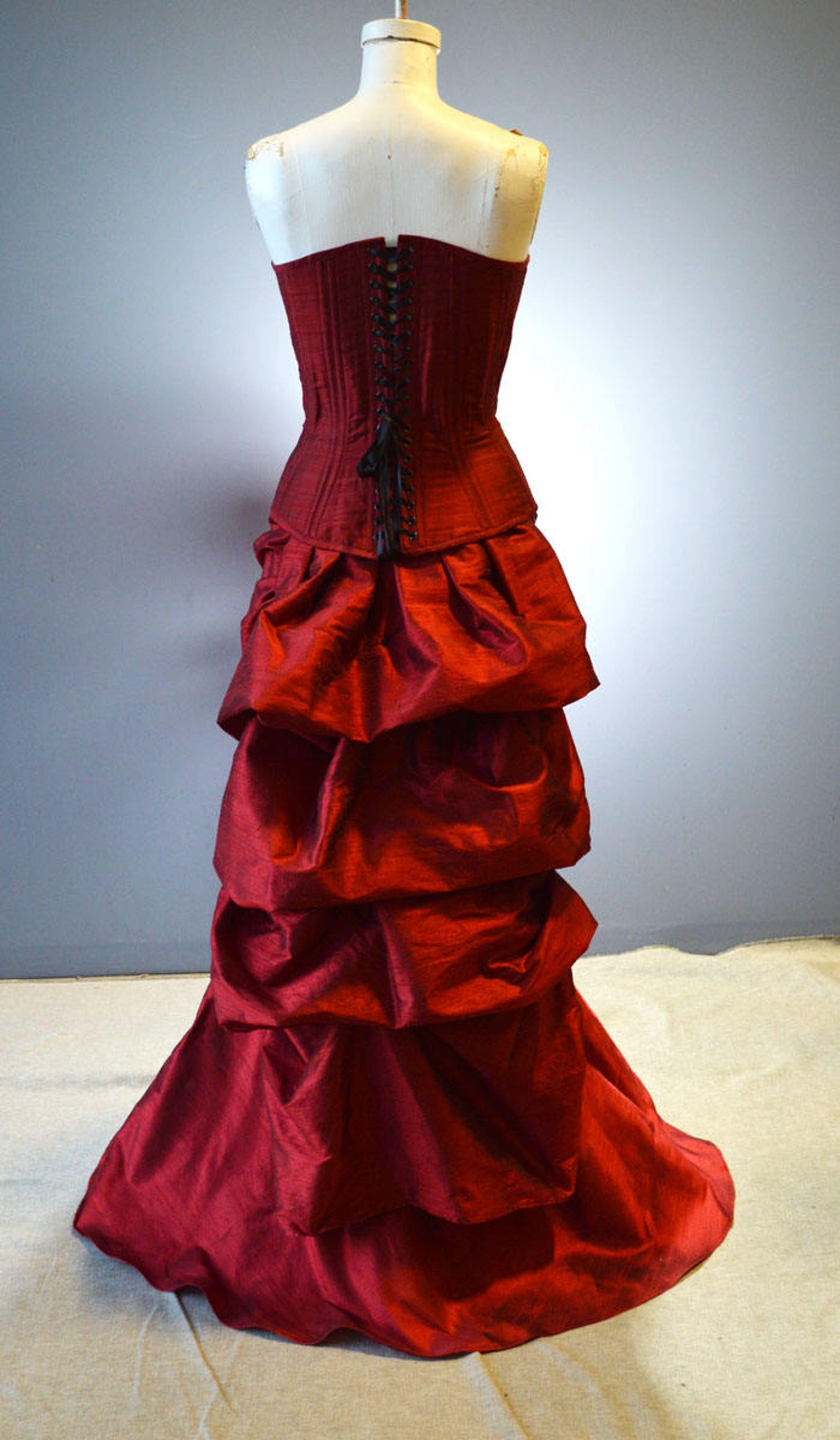 Gothic Wedding Gown/red Bustle Gown/valentines Day Wedding | Etsy