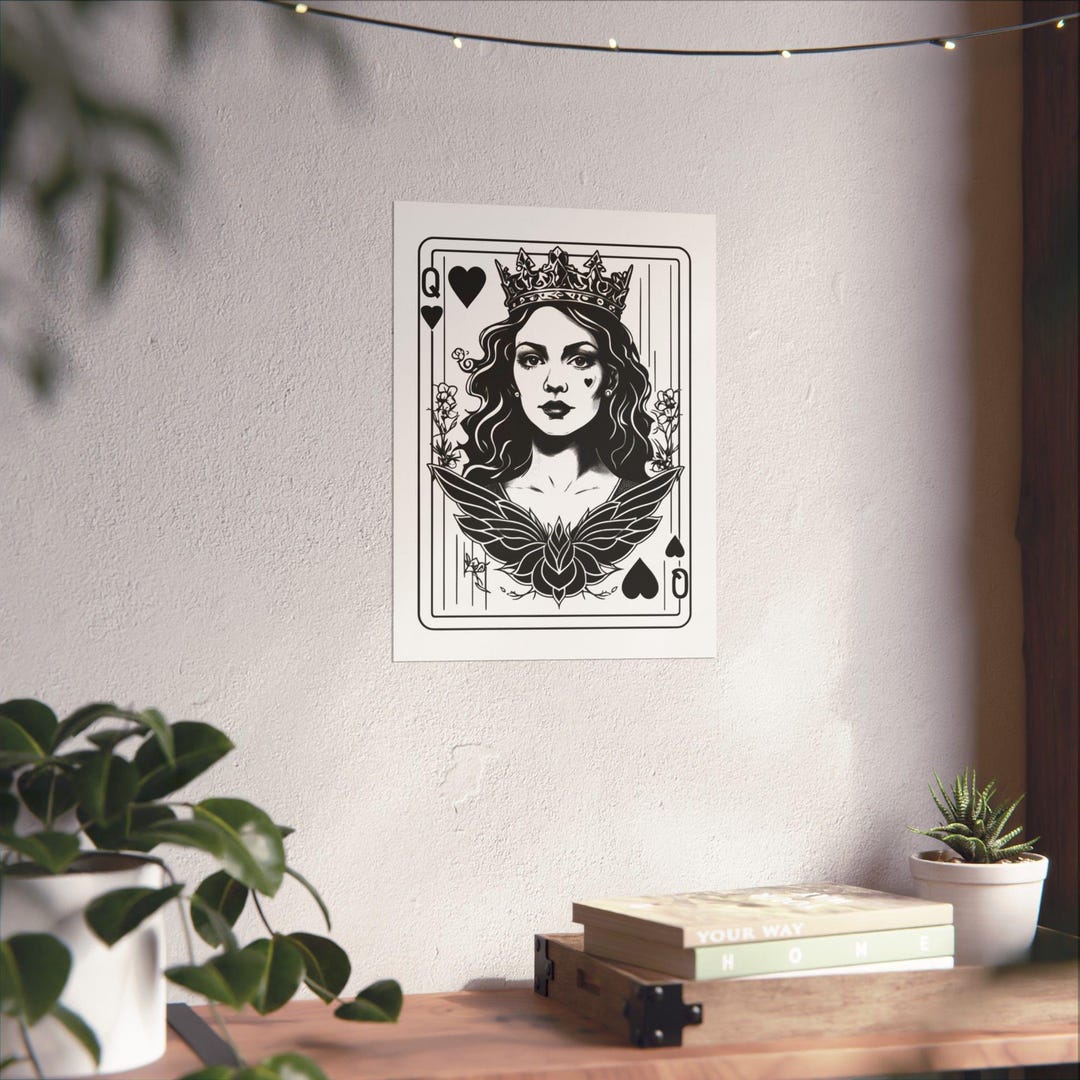 Queen Playing Card Matte Poster - Etsy
