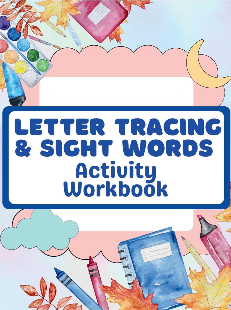Letter Tracing & Sight Words Learning Activity Book Bundle - Etsy Australia