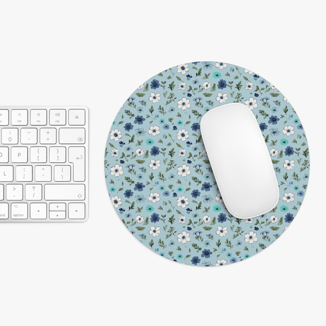 Blue Floral Mouse Pad - Etsy