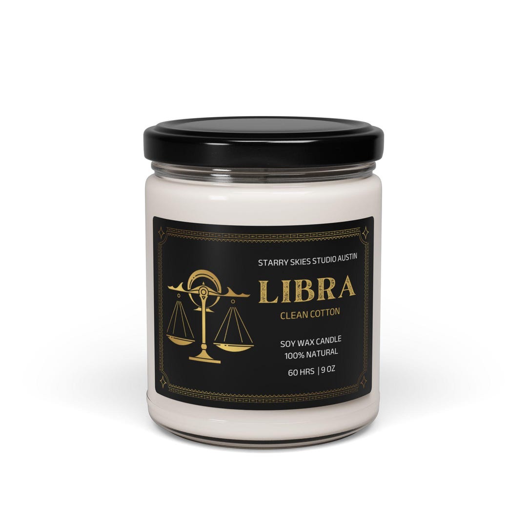 Libra Zodiac, Scented Soy Candle | Zodiac Decor, Natural Candle for ...