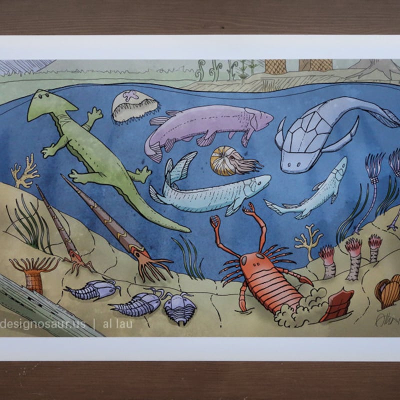 Prehistoric Sea Creature Art - Etsy