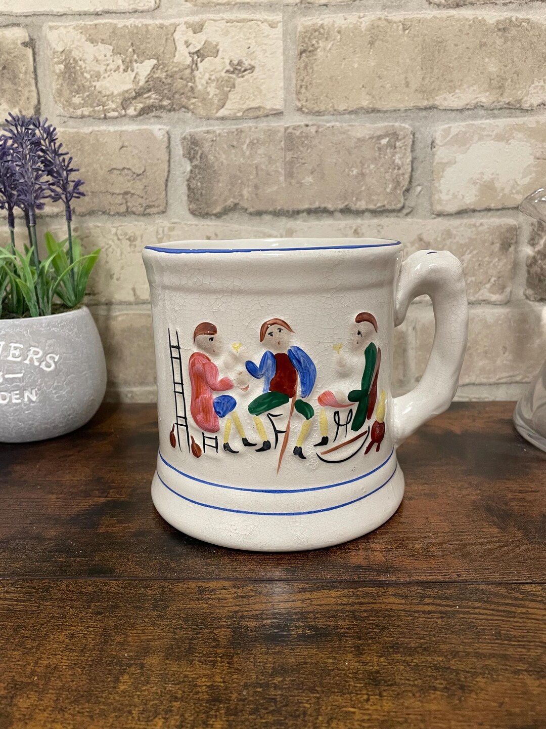 Staffordshire Victorian Frog Tankard / Beer Mug Large Excellent ...