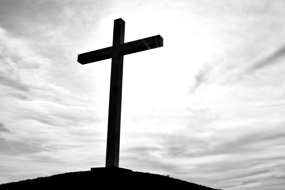 B&W Cross on the Hill Digital Download - Etsy